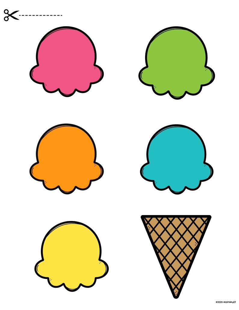 Ice Cream Cone Visual Motor Activity Task Cards; 28 Task Cards; Early ...