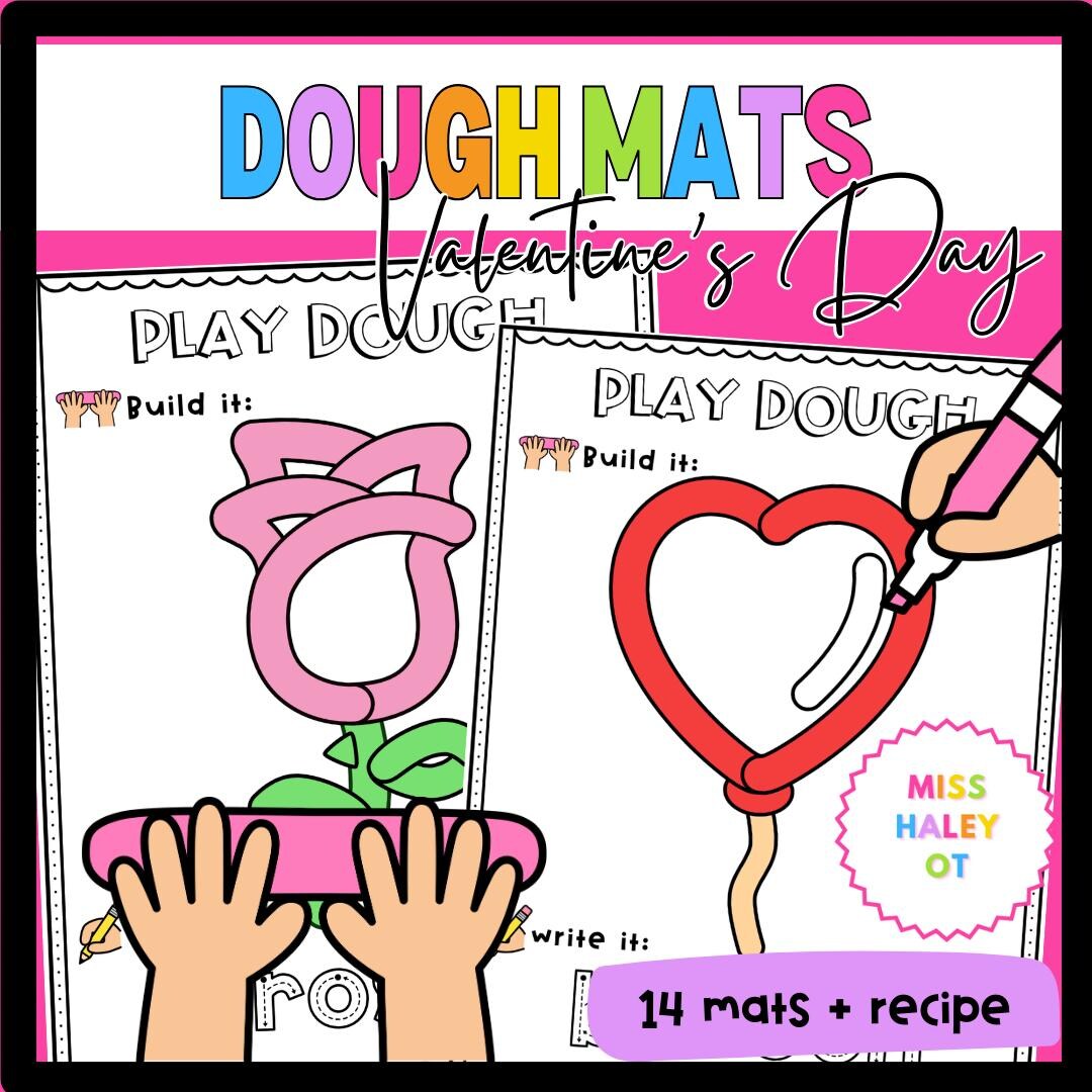 Valentine's Day Play Dough Mats for Fine Motor Fun, Play Dough Mats ...