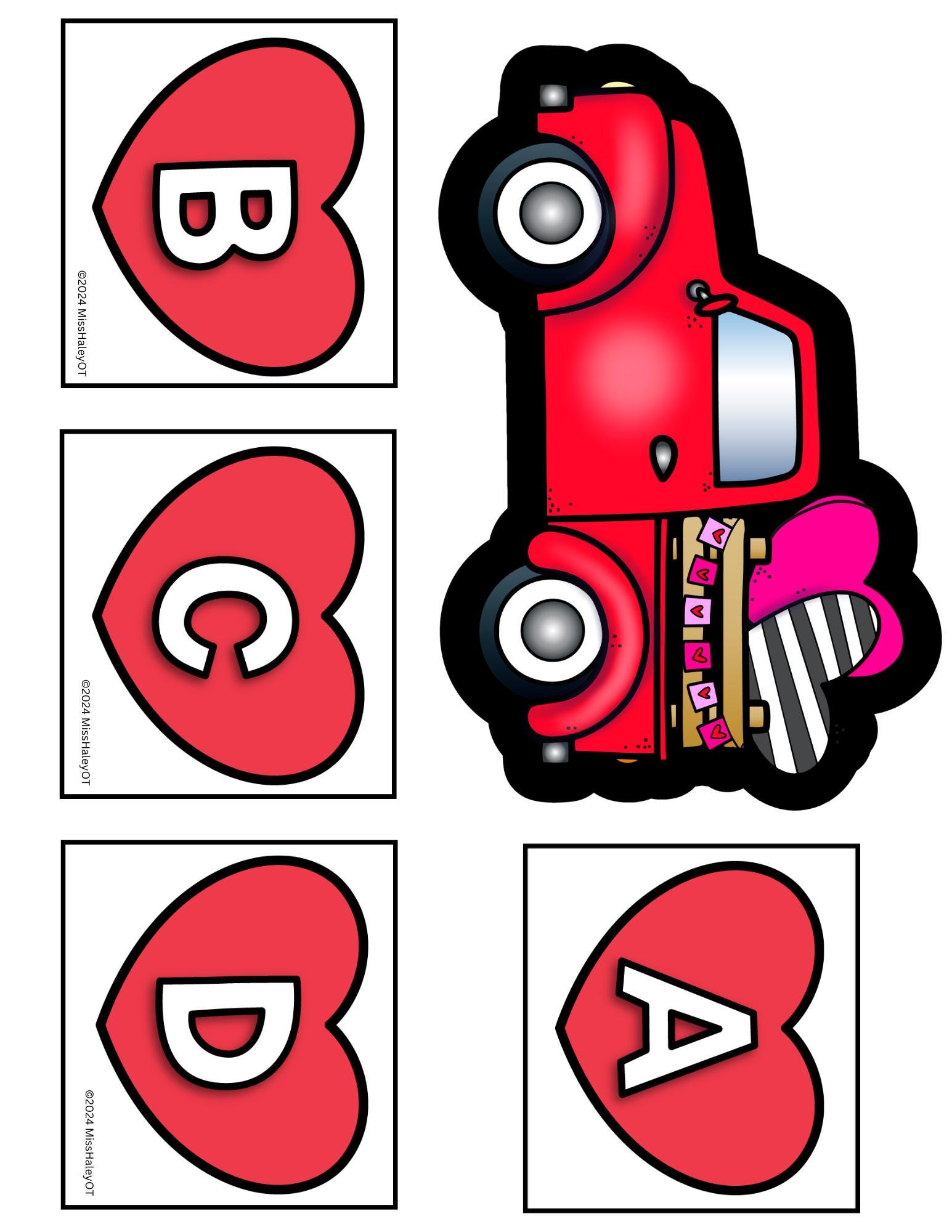 Valentine's Day Alphabet Chain Link Activity – Fine Motor and Letter ...