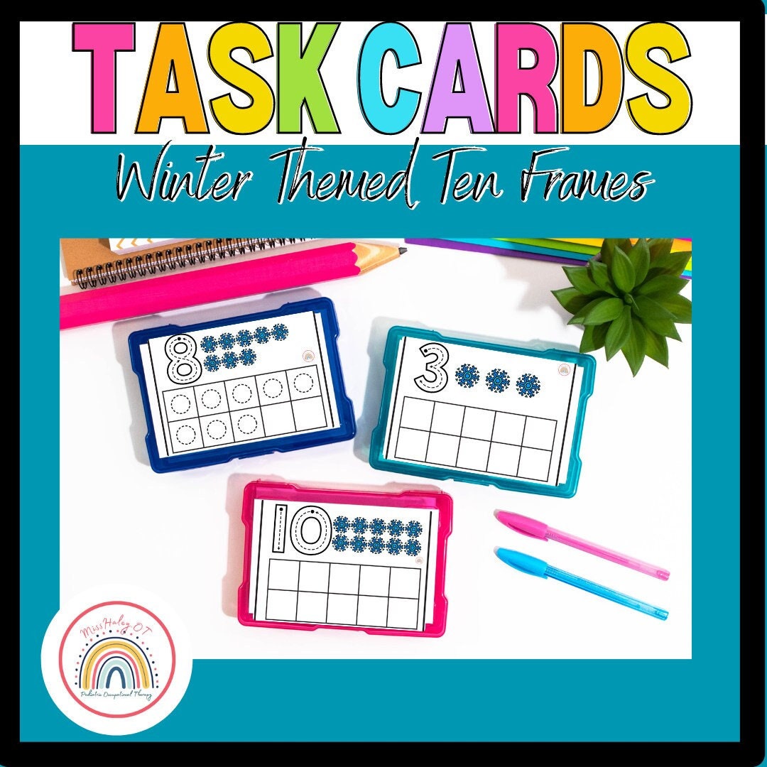 Task Cards Winter Themed Ten Frames - Fine Motor and Manipulatives ...