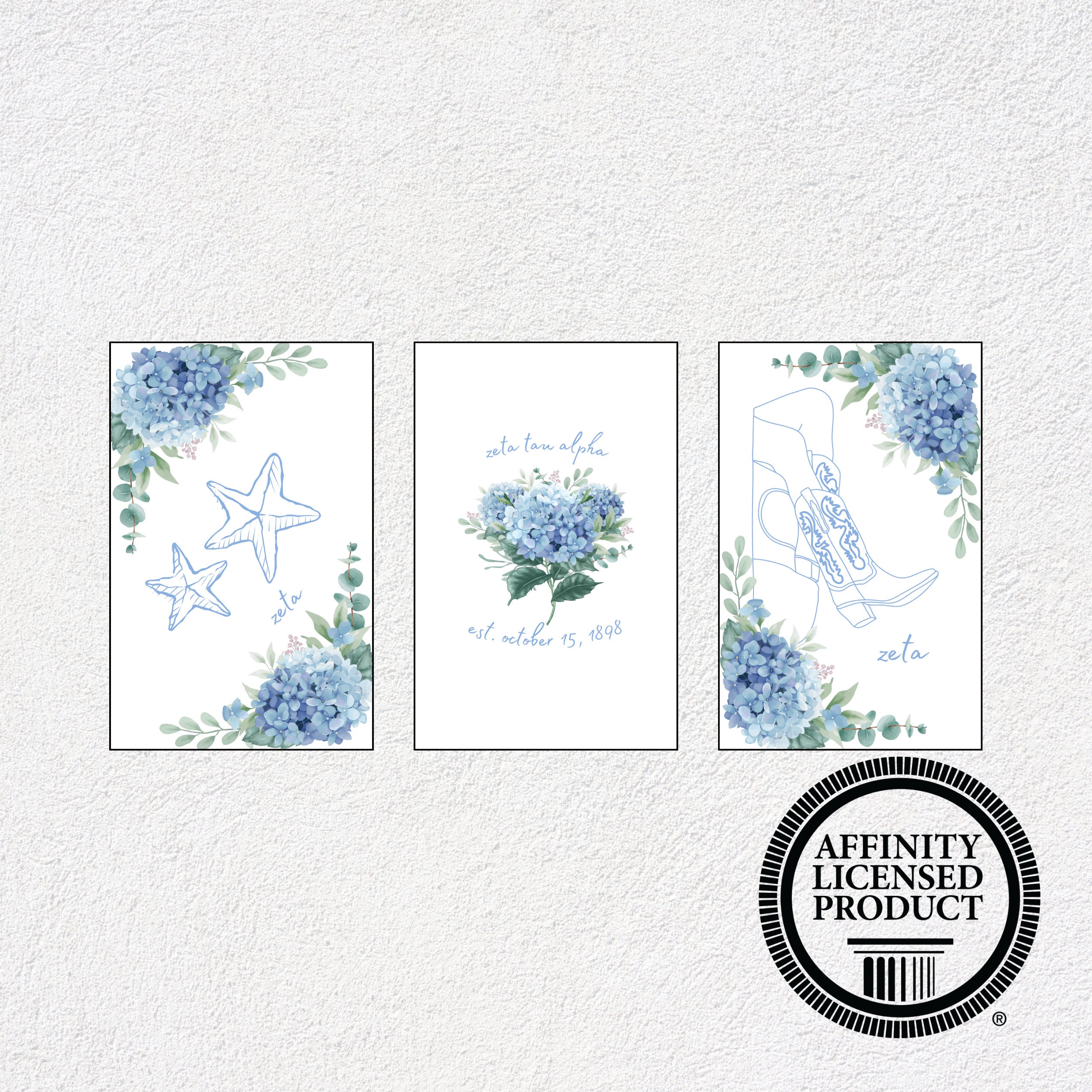 Zeta Tau Alpha Poster Set Set of 3 Custom Zeta Tau Alpha - Etsy