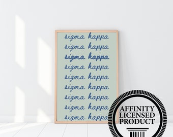 Sigma Kappa Poster - Cowboy Sigma Kappa Print, Custom Sigma Kappa Gift ...