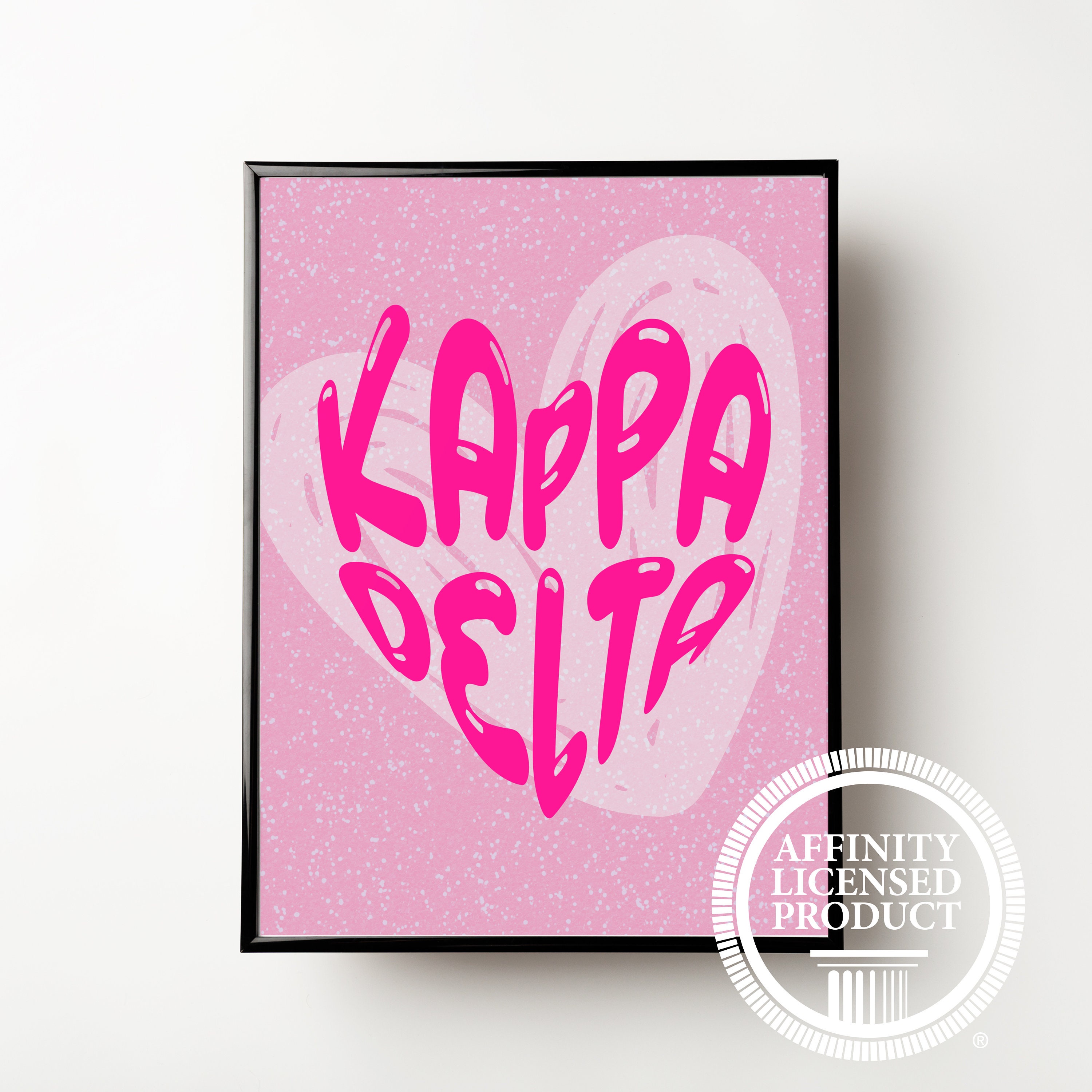 Custom Kappa Delta Poster - Pink Glitter Kappa Delta Print, Cute Kappa ...