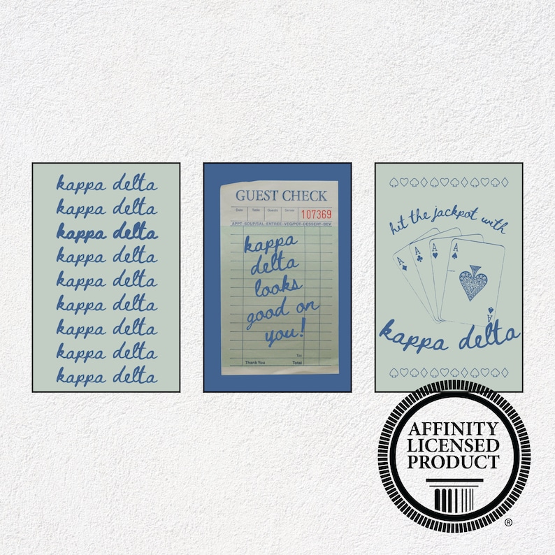 Kappa Delta Poster Set - Set of 3, Custom Kappa Delta Print Set, Kappa ...