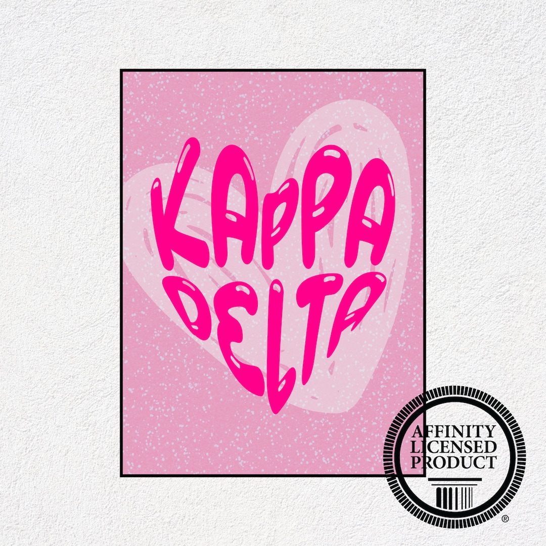 Kappa Delta Poster Custom Kappa Delta Print, Pink Kappa Delta Art ...