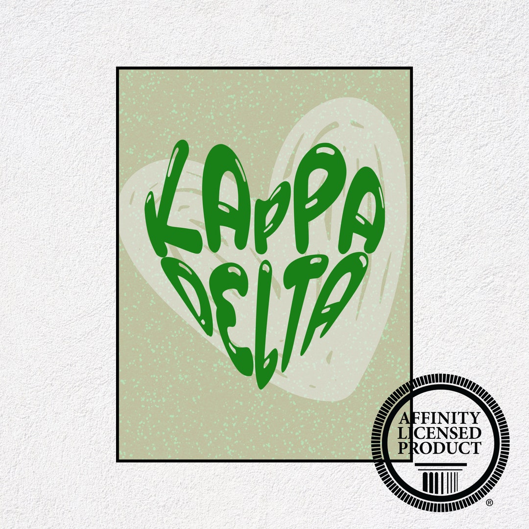 Kappa Delta Poster Custom Kappa Delta Print, Green Glitter Kappa Delta ...