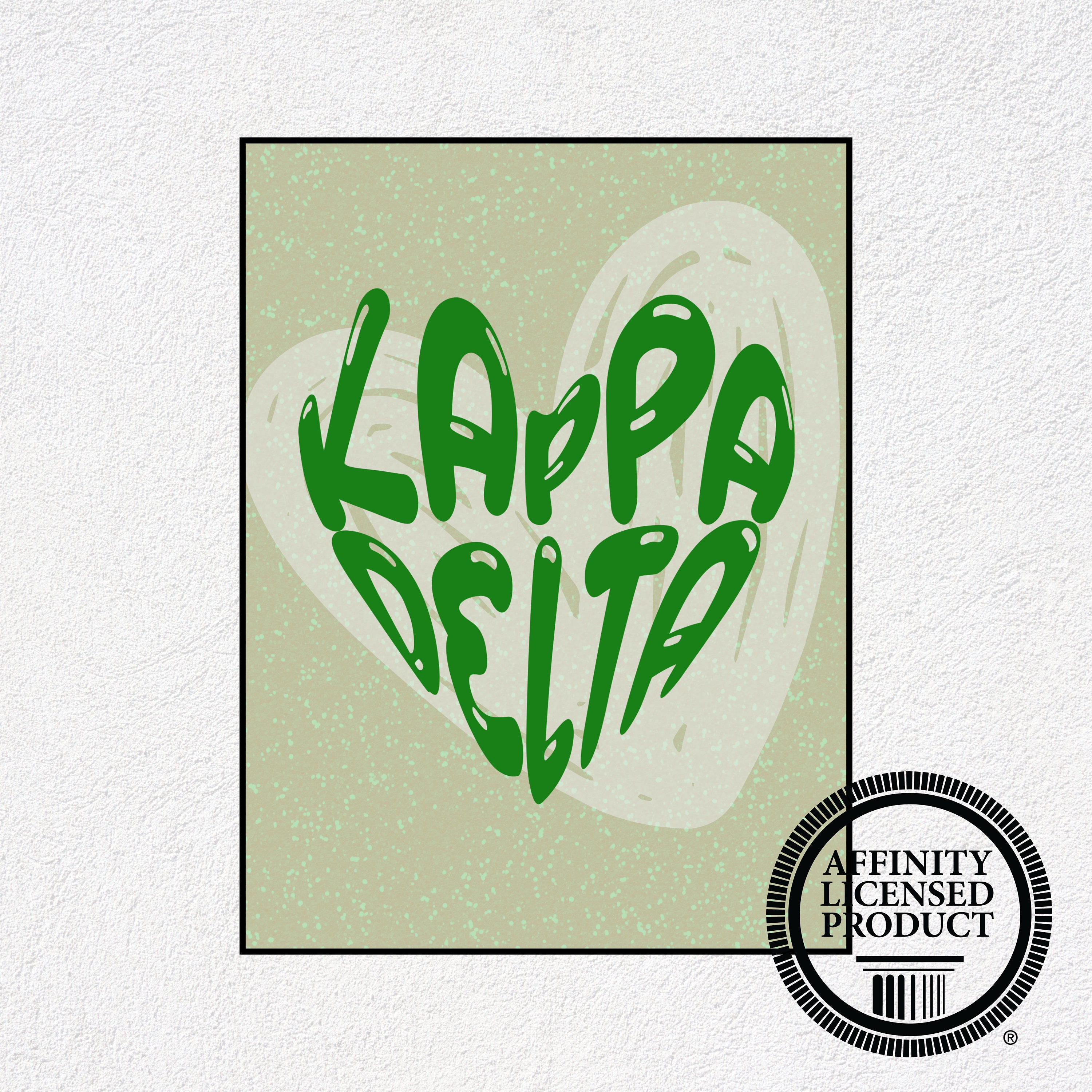 Kappa Delta Poster Custom Kappa Delta Print, Green Glitter Kappa Delta ...