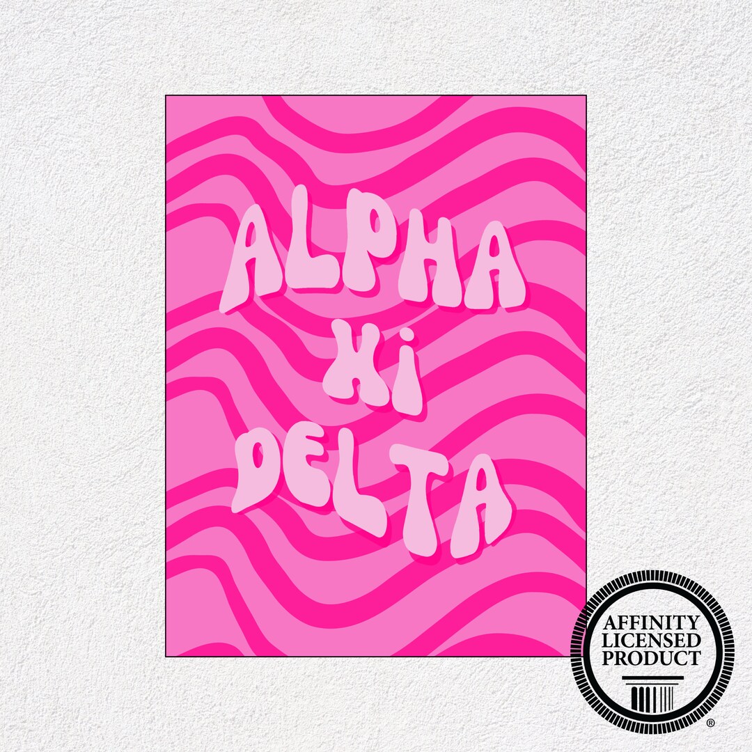 Alpha Xi Delta Poster Custom Alpha Xi Delta Print, Pink Alpha Xi Delta ...