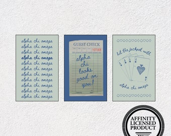 Chi Omega Poster Set Set of 3, Custom Chi Omega Print Set, Custom ...