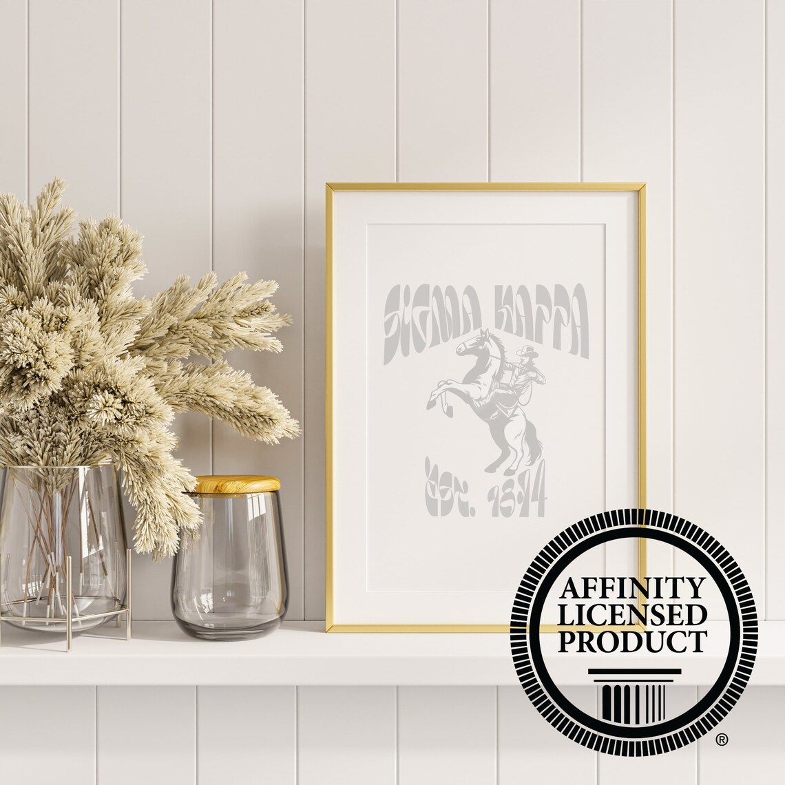 Sigma Kappa Poster - Cowboy Sigma Kappa Print, Custom Sigma Kappa Gift ...