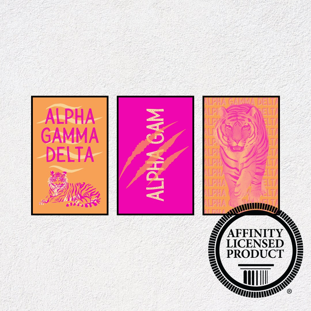Alpha Gamma Delta Print Set Set of 3, Custom Alpha Gamma Delta Poster ...