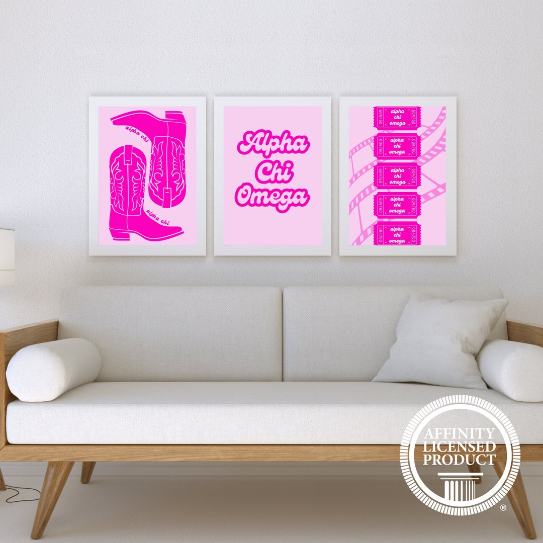 Alpha Chi Omega Poster Set Set of 3, Alpha Chi Omega Wall Art, Alpha ...