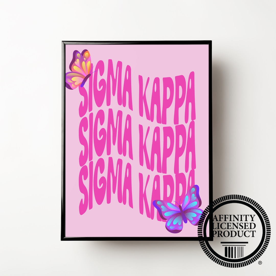 Sigma Kappa Poster - Custom Sigma Kappa Print, Butterfly Sigma Kappa ...