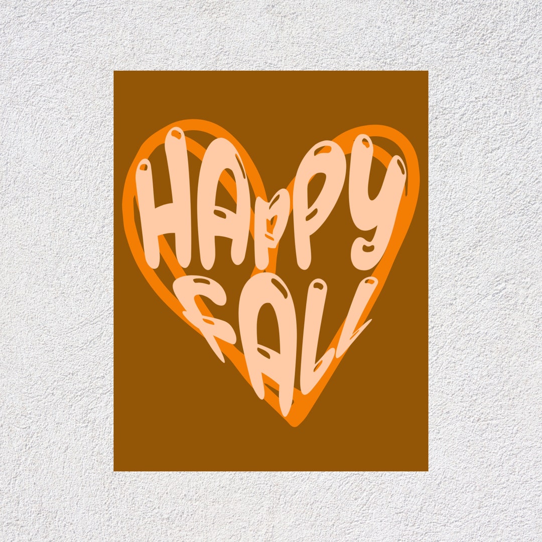 Happy Fall Poster Cute Fall Wall Art Cute Halloween Print - Etsy