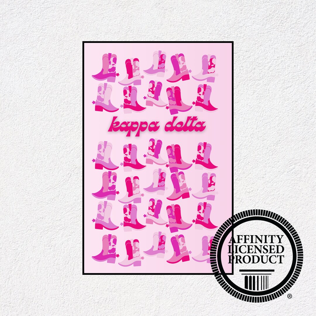 Kappa Delta Poster Pink Cowgirl Kappa Delta Print, Custom Kappa Delta ...