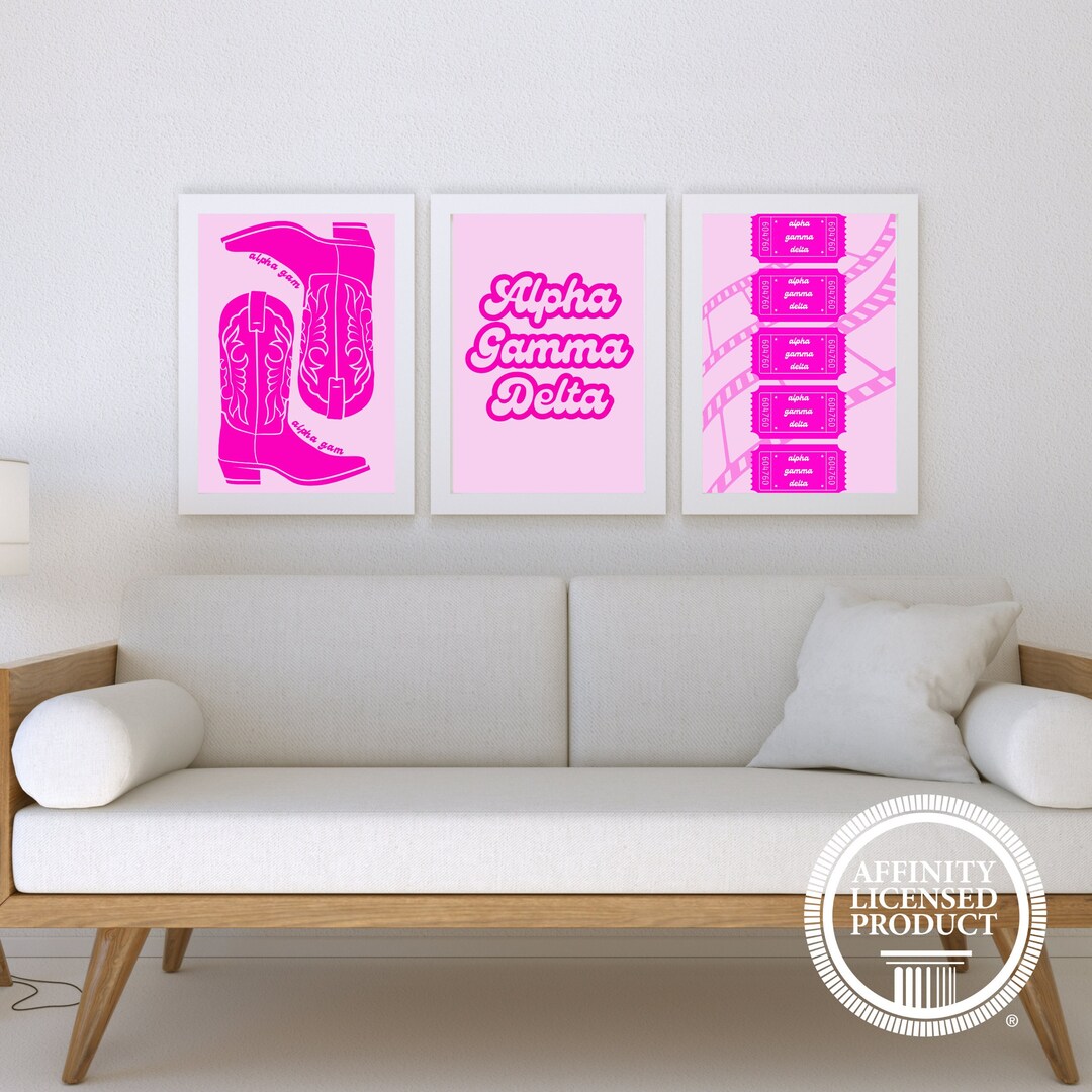 Alpha Gamma Delta Poster Set Set of 3, Alpha Gamma Delta Wall Art ...