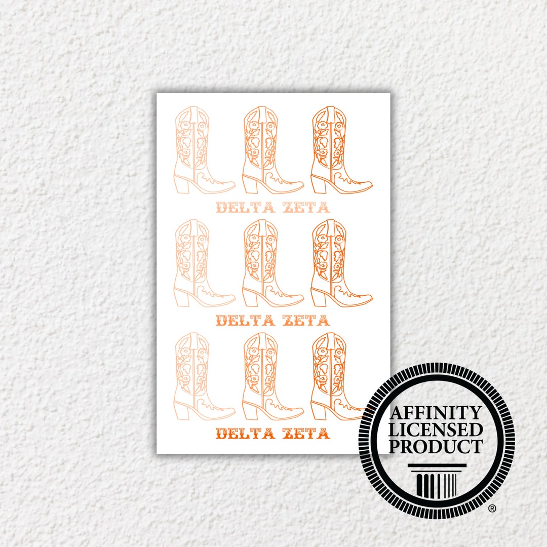 Delta Zeta Cowgirl Print - Delta Zeta Digital Download, Orange Delta ...