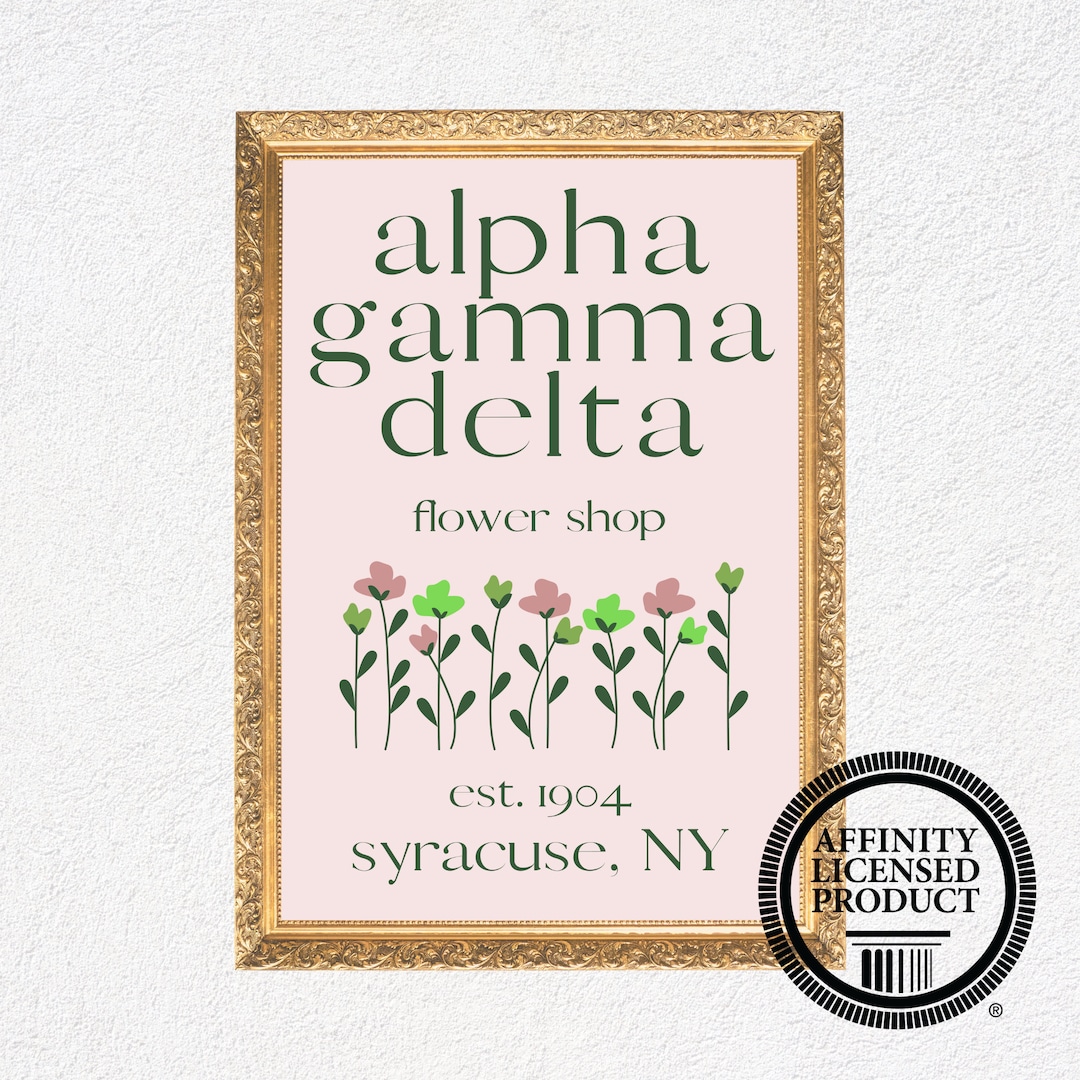 Alpha Gamma Delta Flower Shop Poster- Custom Alpha Gamma Delta Print ...