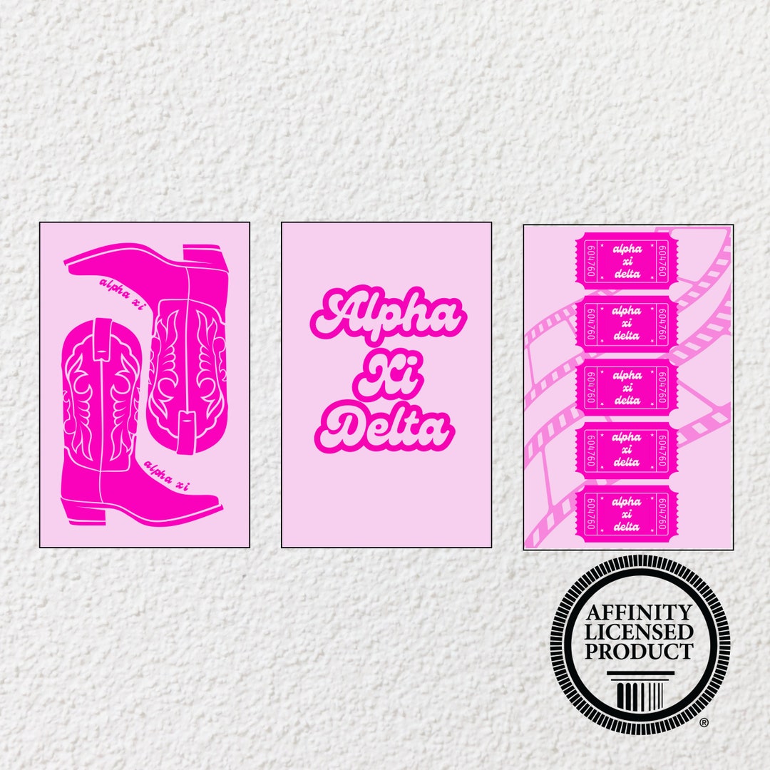 Alpha Xi Delta Poster Set Set of 3, Alpha Xi Delta Decor, Alpha Xi ...