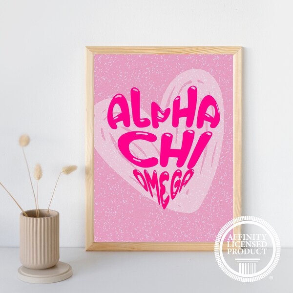Hot Pink Alpha Chi Omega Print - Etsy