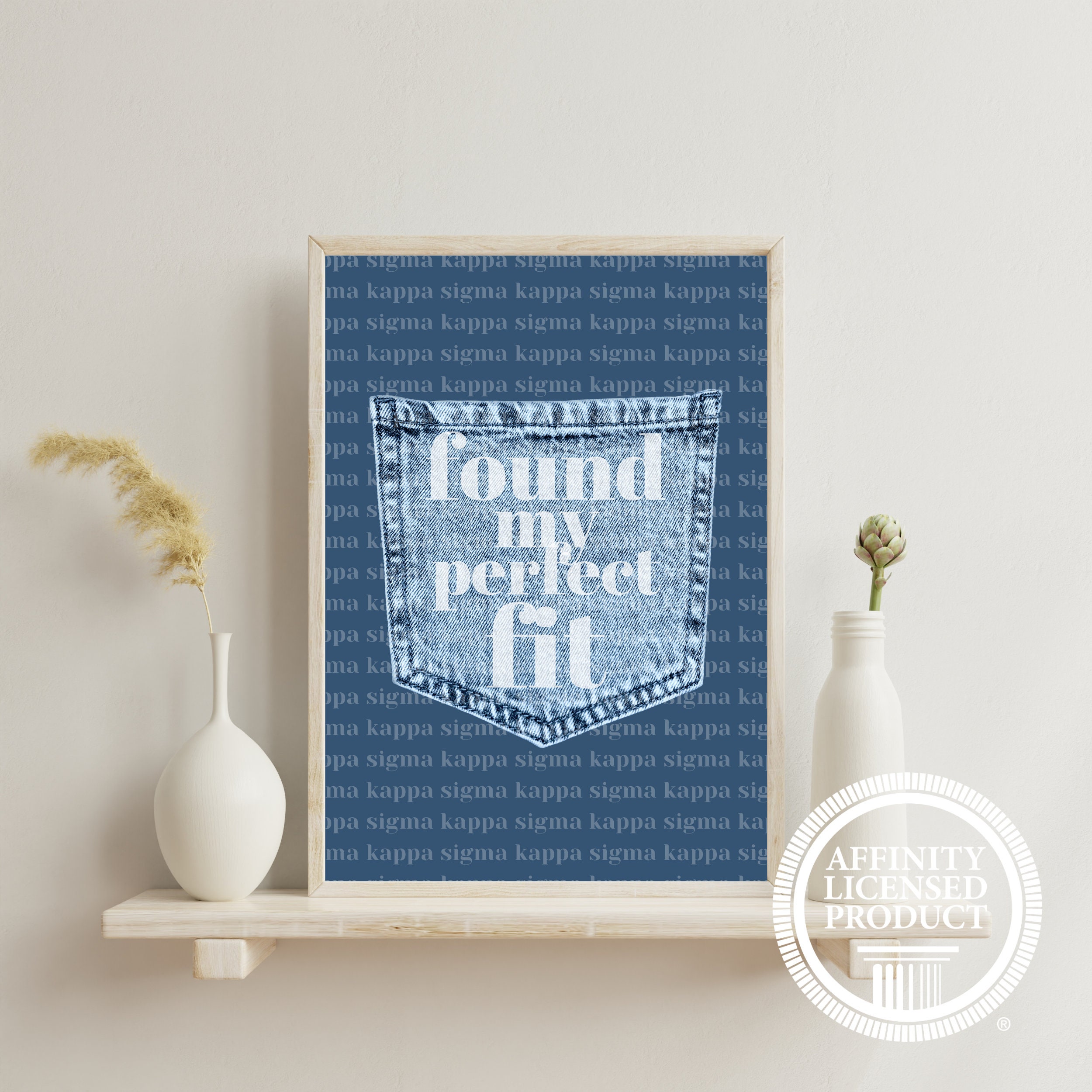Sigma Kappa Poster Set - Set of 3, Custom Sigma Kappa Print Set, Denim ...