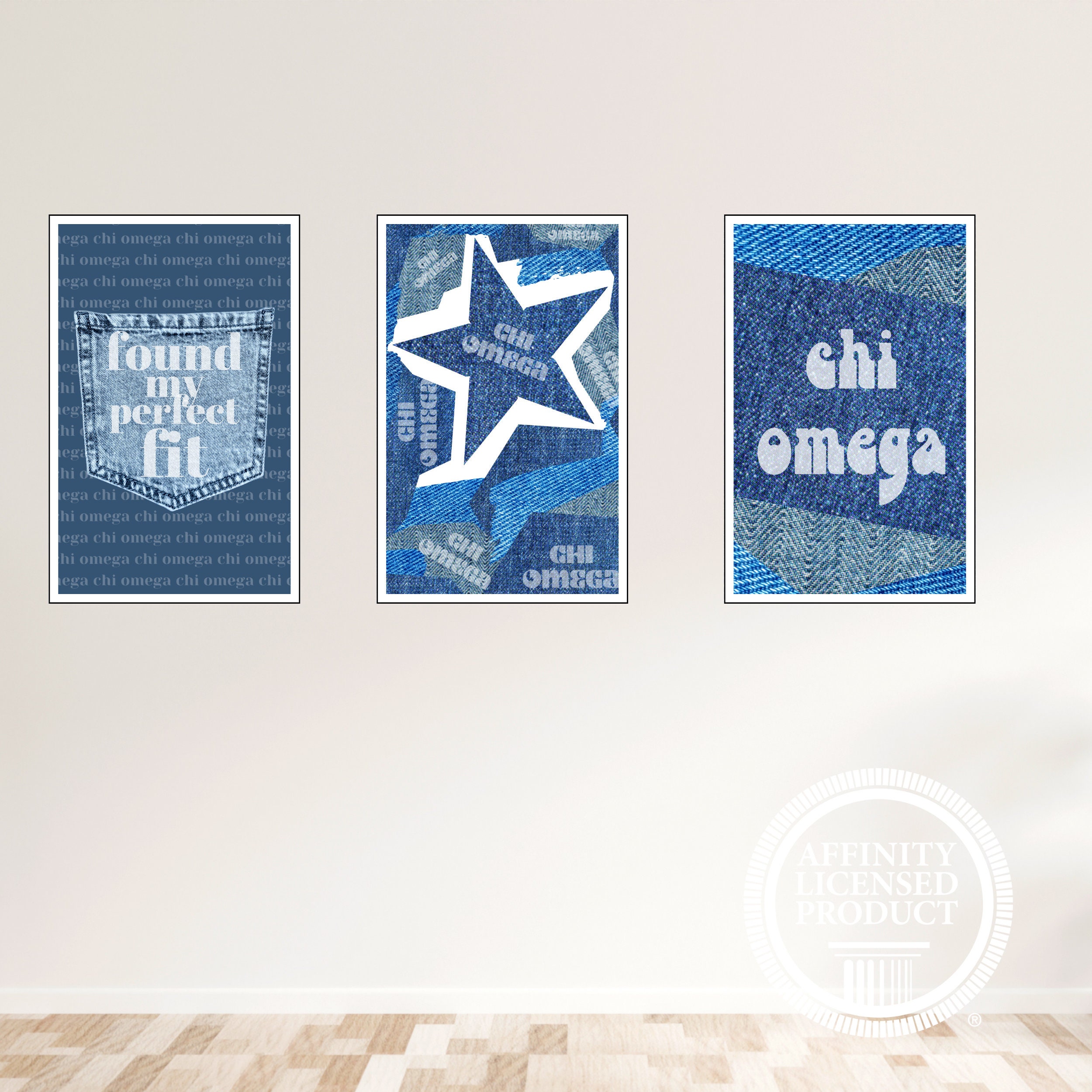 Chi Omega Poster Set Set of 3, Chi Omega Decor, Chi Omega Wall Art, Chi ...