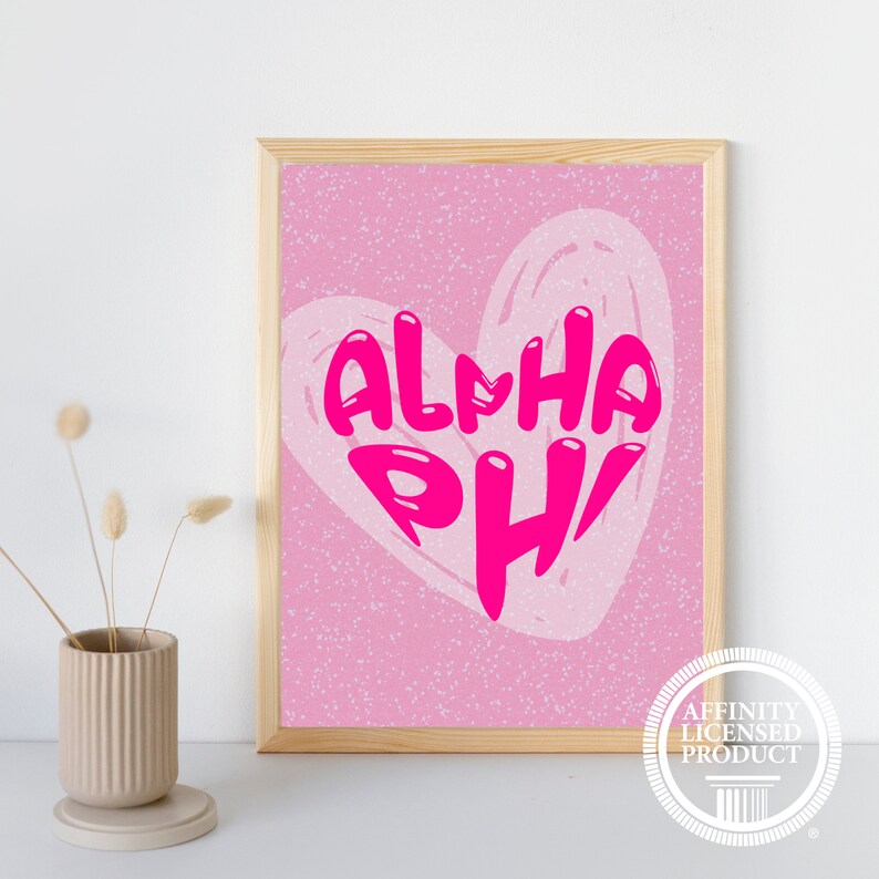 Alpha Phi Poster Alpha Phi Wall Art, Alpha Phi Decor, Pink Sorority ...