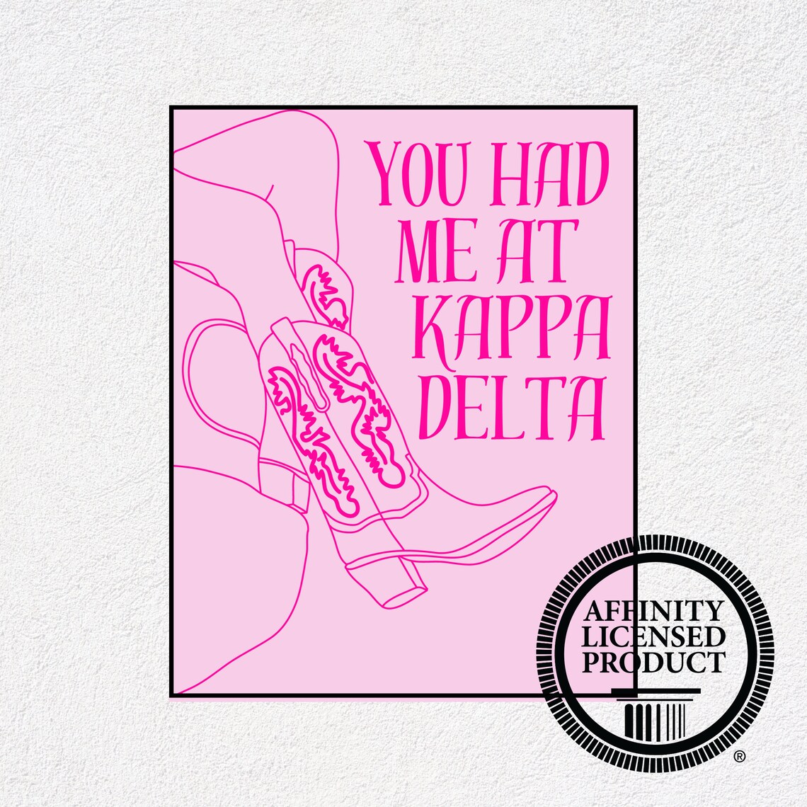 Kappa Delta Poster Pink Kappa Delta Print, Custom Kappa Delta Wall Art ...