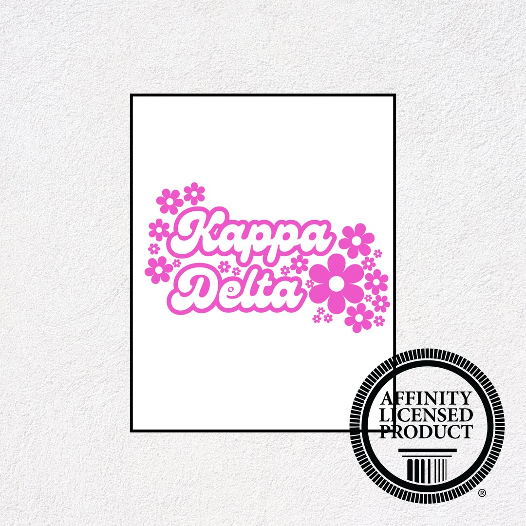 Kappa Delta Poster Pink Kappa Delta Print, Custom Kappa Delta Wall Art ...