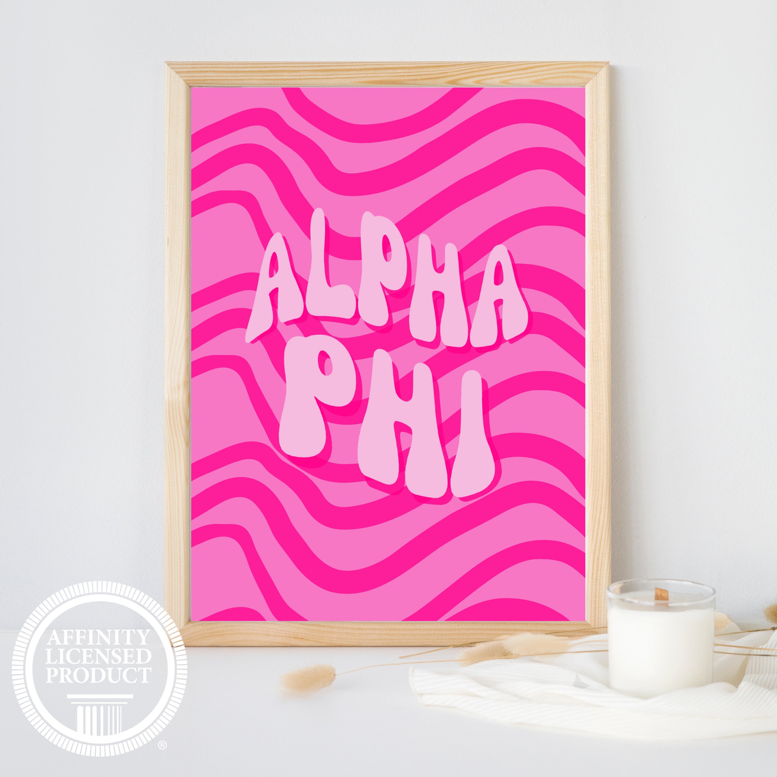 Alpha Phi Poster - Alpha Phi Wall Art, Alpha Phi Decor, Pink Sorority ...