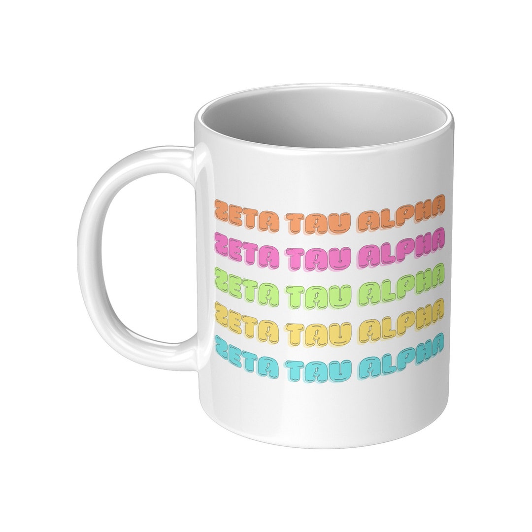 Zeta Tau Alpha Coffee Mug Rainbow Zeta Tau Alpha Merch Ideas, Cute Zeta ...