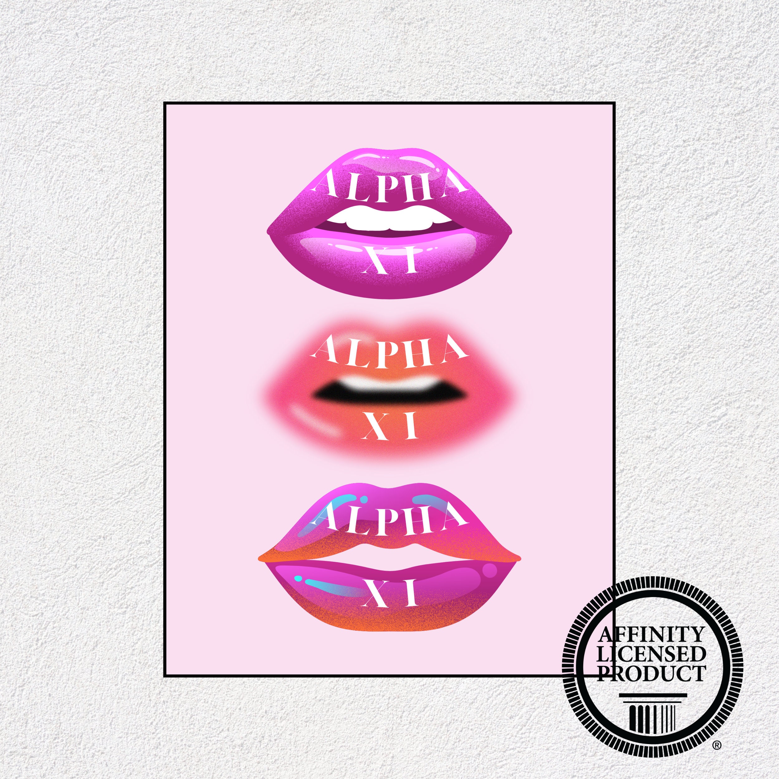 Alpha Xi Delta Print Custom Alpha Xi Delta Poster, Lips Alpha Xi Delta ...
