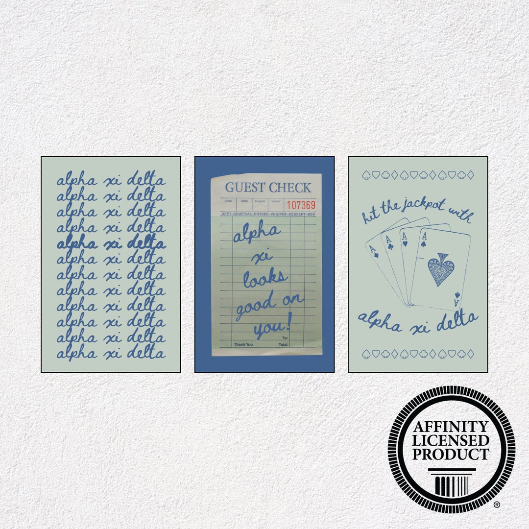 Alpha Xi Delta Poster Set - Set of 3, Custom Alpha Xi Delta Prints ...