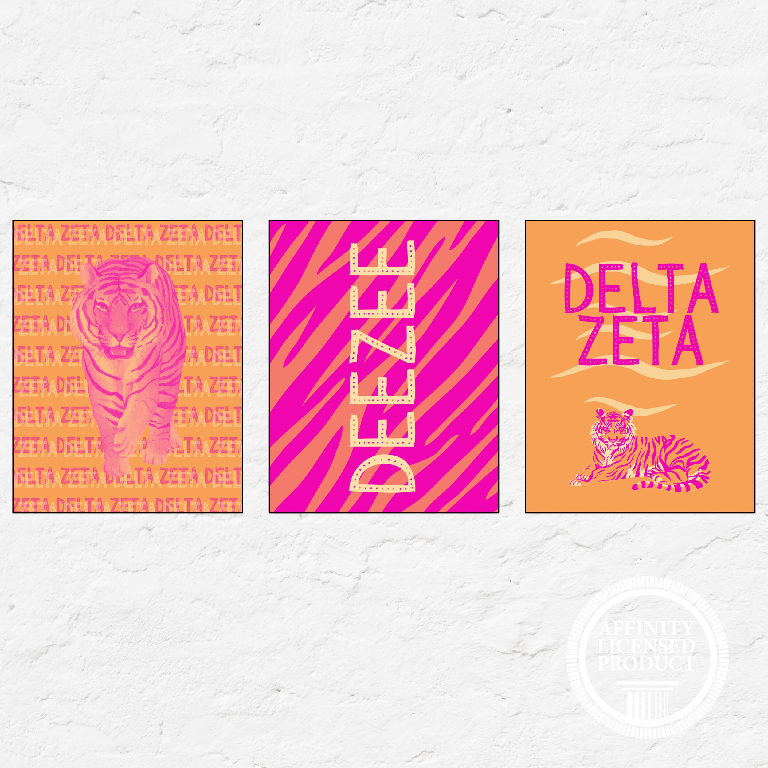 Delta Zeta Poster Set Set of 3 Delta Zeta Wall Art Delta - Etsy