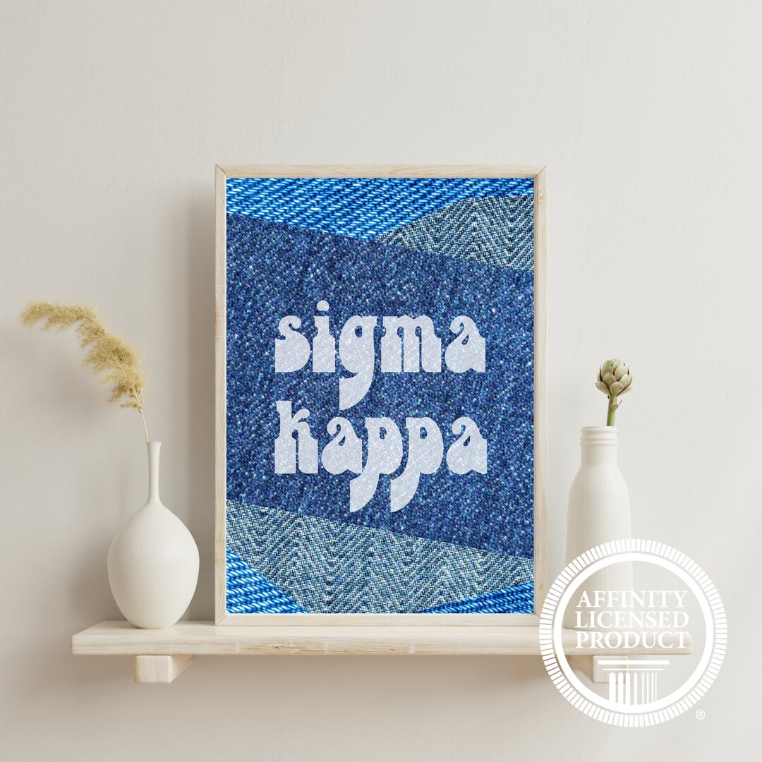 Sigma Kappa Poster - Custom Sigma Kappa Print, Denim Sigma Kappa Wall ...
