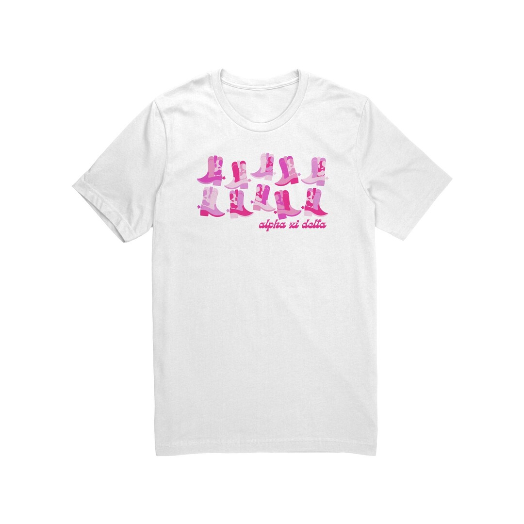 Alpha Xi Delta T-shirt Pink Alpha Xi Delta Cowgirl T-shirt, Alpha Xi ...