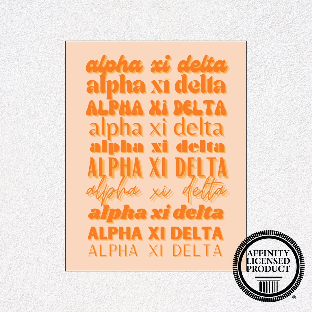 Alpha Xi Delta Poster Custom Alpha Xi Delta Print, Trendy Alpha Xi ...