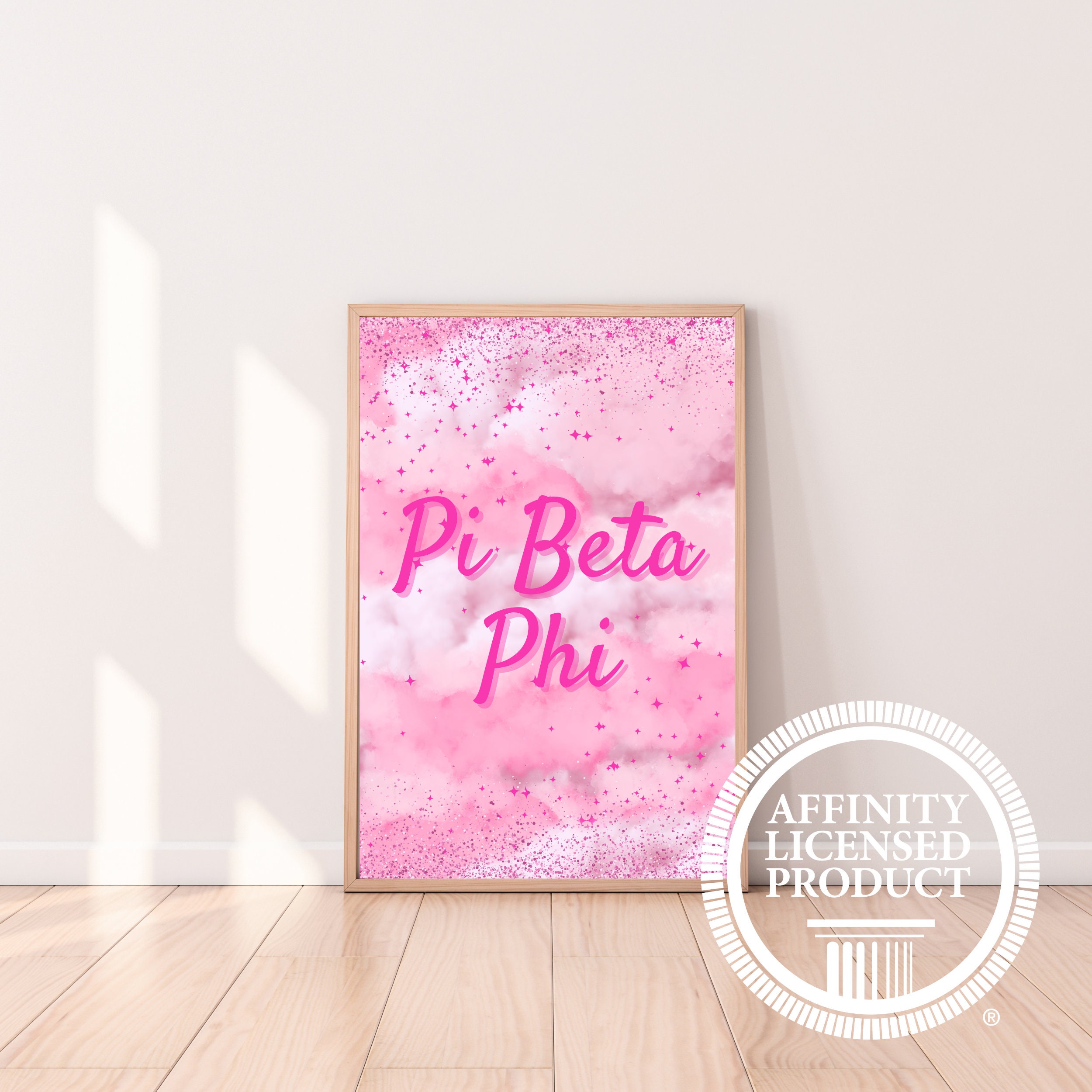 Pi Beta Phi Print Pink Glitter Pi Beta Phi Wall Art, Pi Beta Phi Big ...