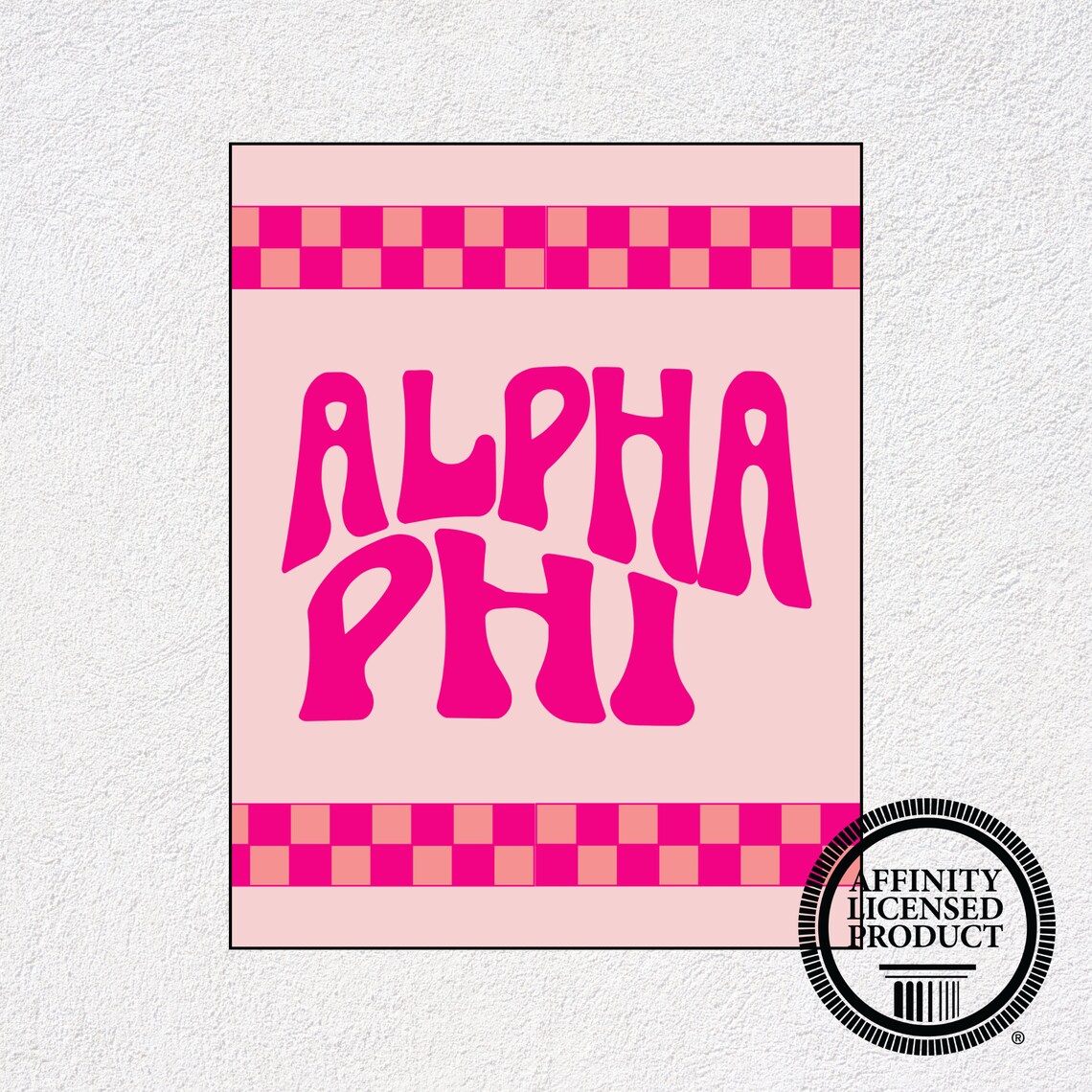 Alpha Phi Print Custom Alpha Phi Poster, Checkerboard Alpha Phi Wall ...