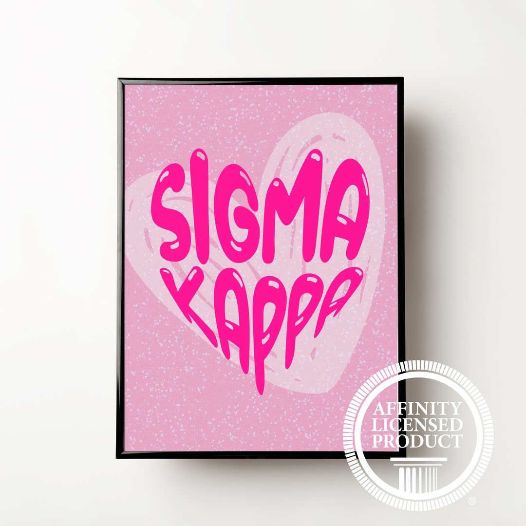 Custom Sigma Kappa Poster Pink Glitter Sigma Kappa Print, Cute Sigma ...