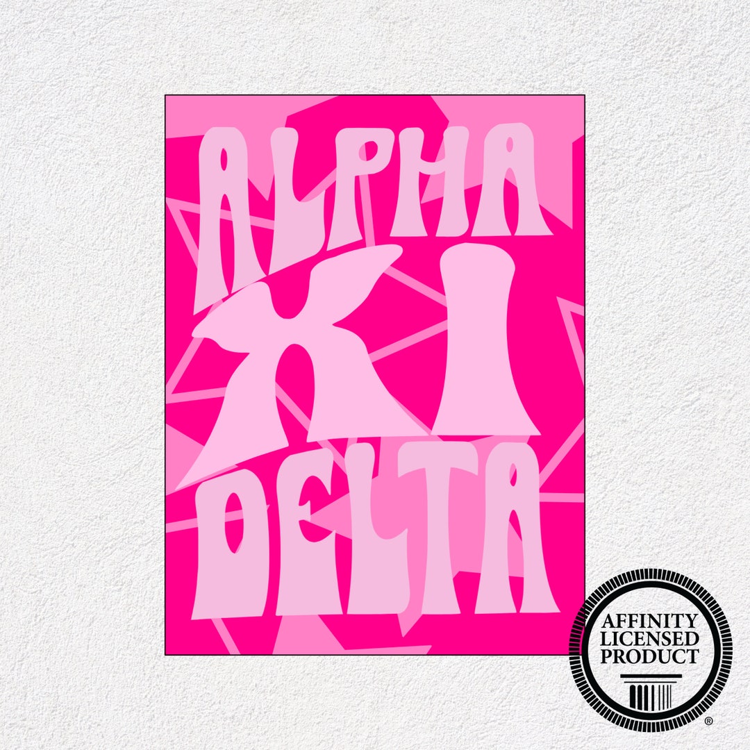 Alpha Xi Delta Poster Custom Alpha Xi Delta Print, Pink Alpha Xi Delta ...