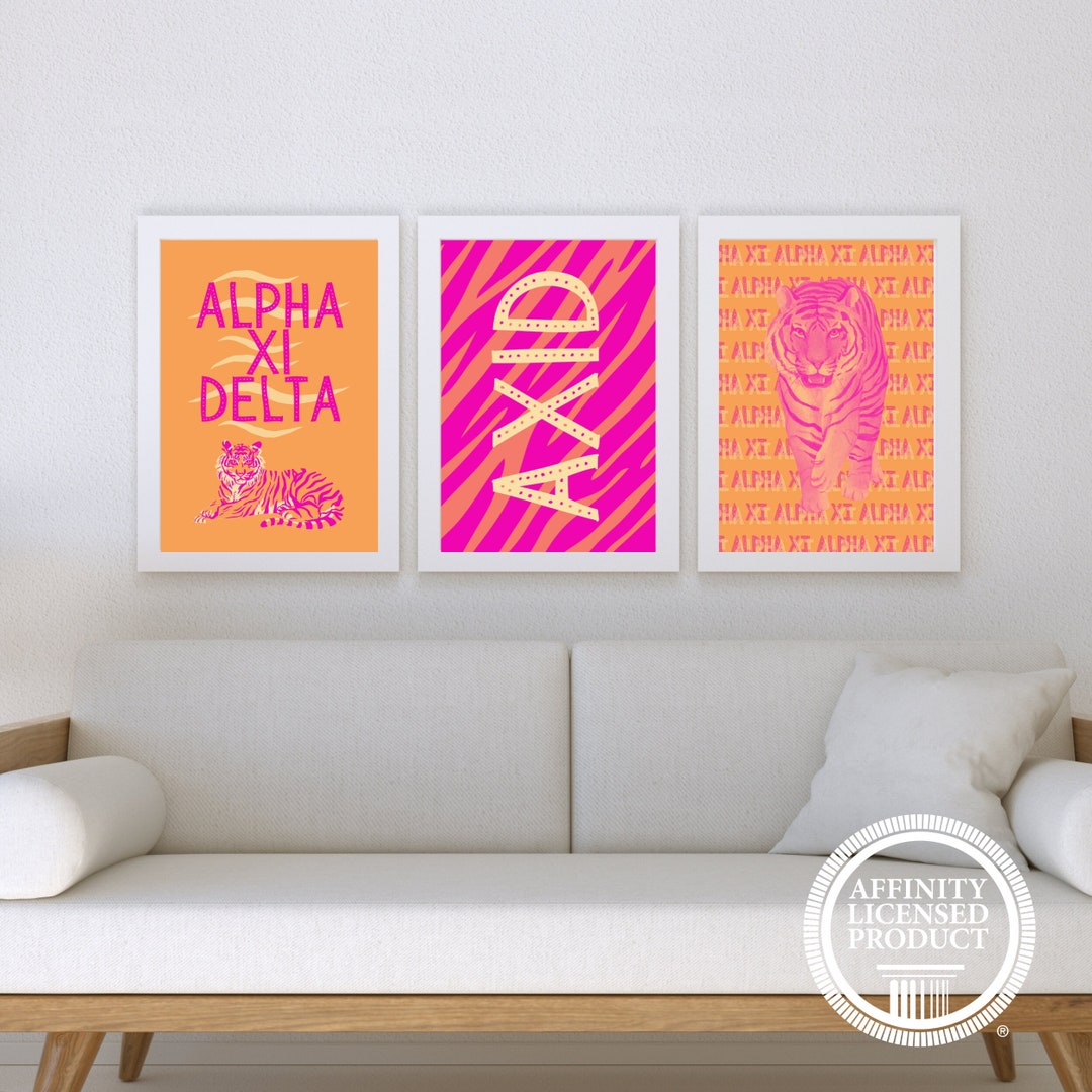 Alpha Xi Delta Poster Set Set of 3, Alpha Xi Delta Wall Art, Alpha Xi ...