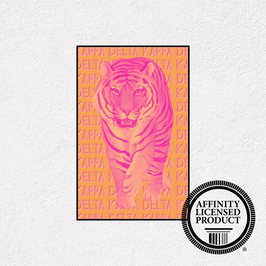 Kappa Delta Poster Tiger Kappa Delta Prints, Custom Kappa Delta Wall ...