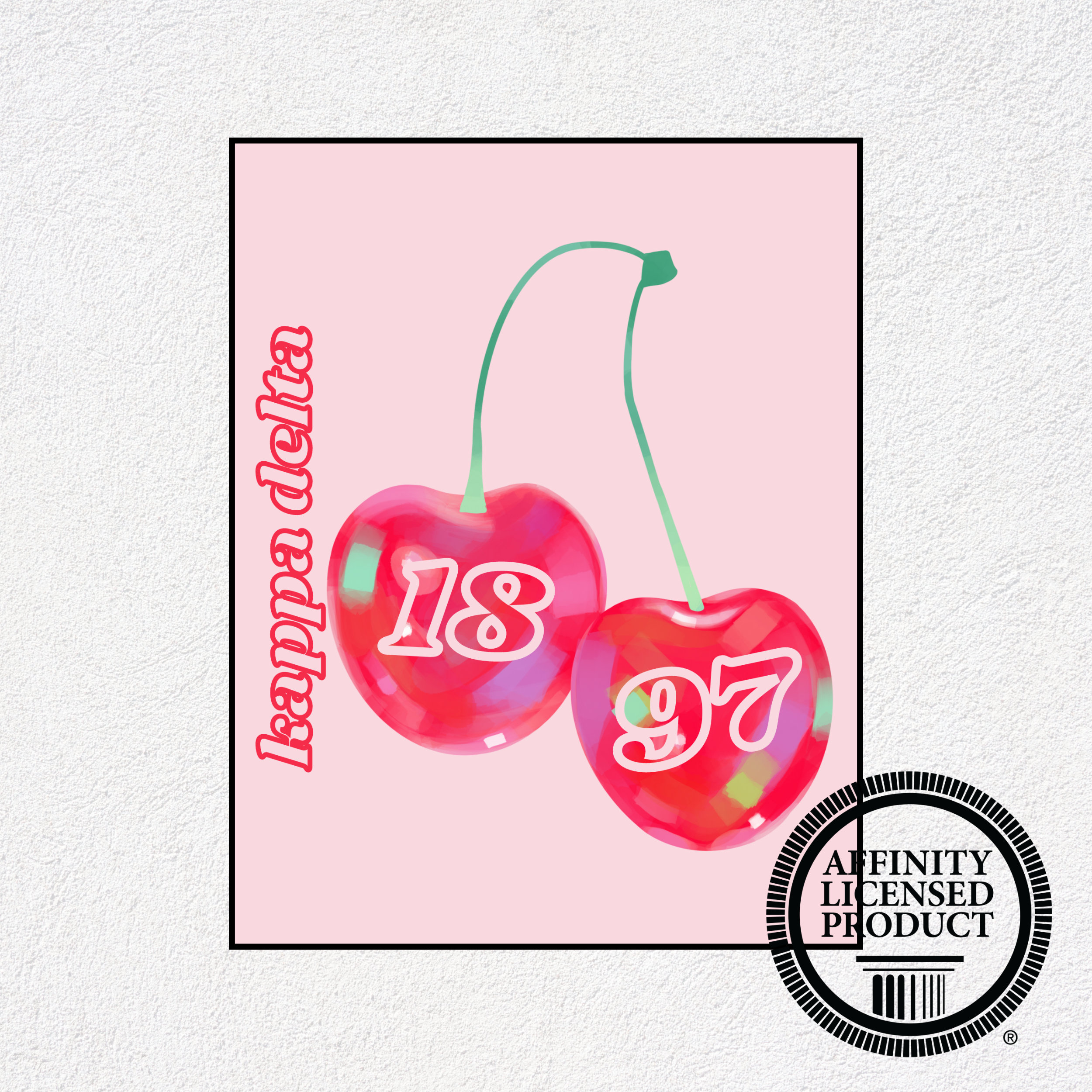 Kappa Delta Poster Custom Kappa Delta Print, Cherry Kappa Delta Art ...