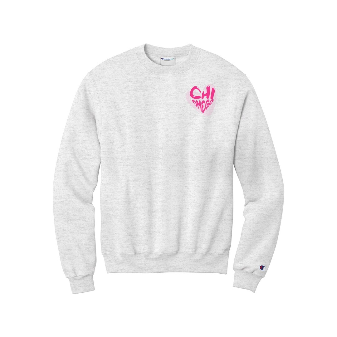 Chi Omega Heart Crewneck Chi Omega Apparel, Chi Omega Gift Ideas, Big ...