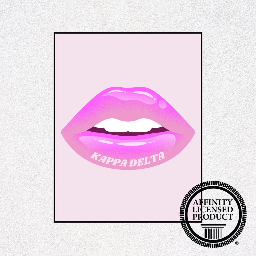 Kappa Delta Poster Custom Kappa Delta Print, Lips Kappa Delta Wall Art ...