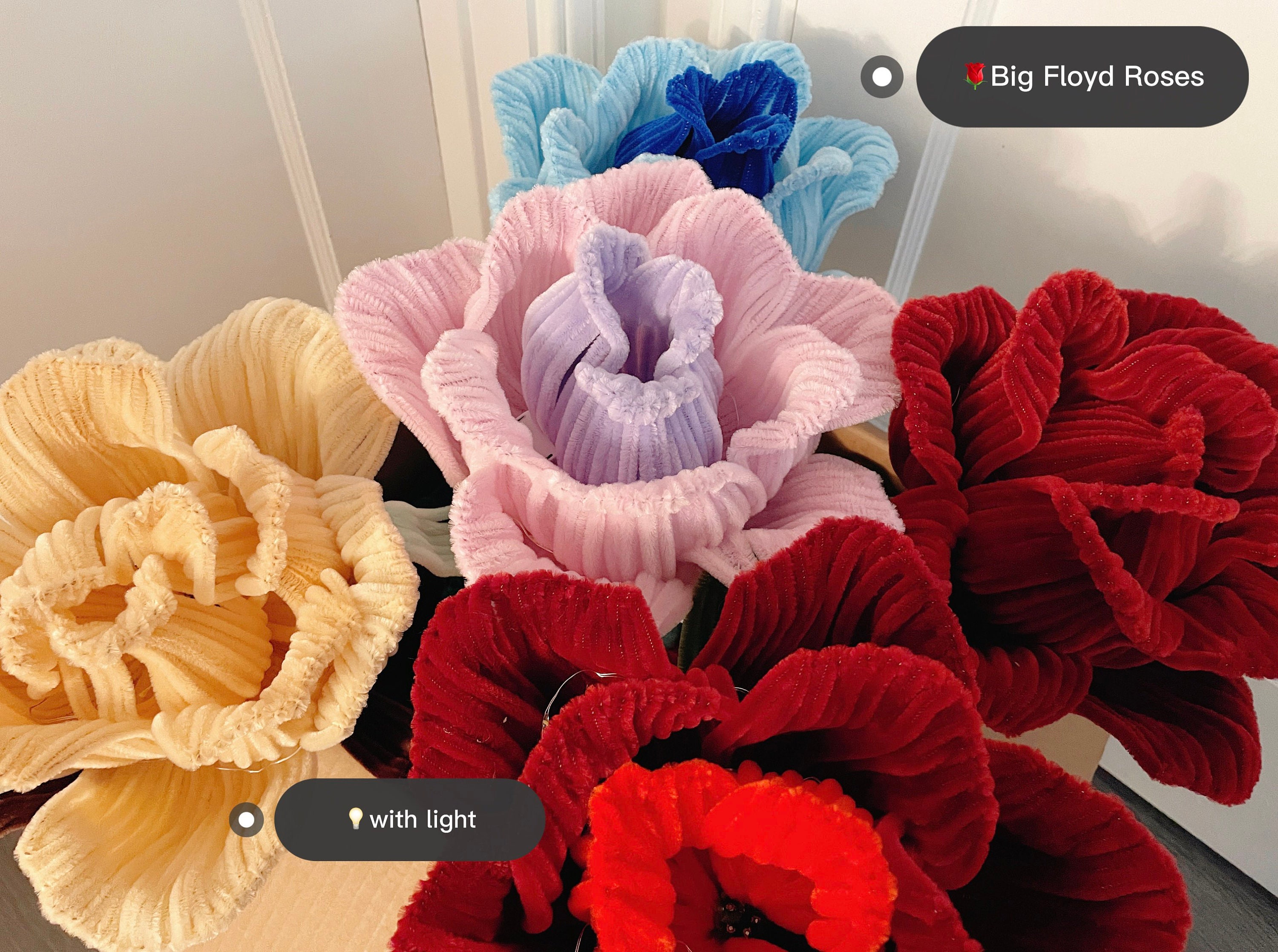 Big Floyd Roses With Light Made of Pipe Cleaners - Etsy