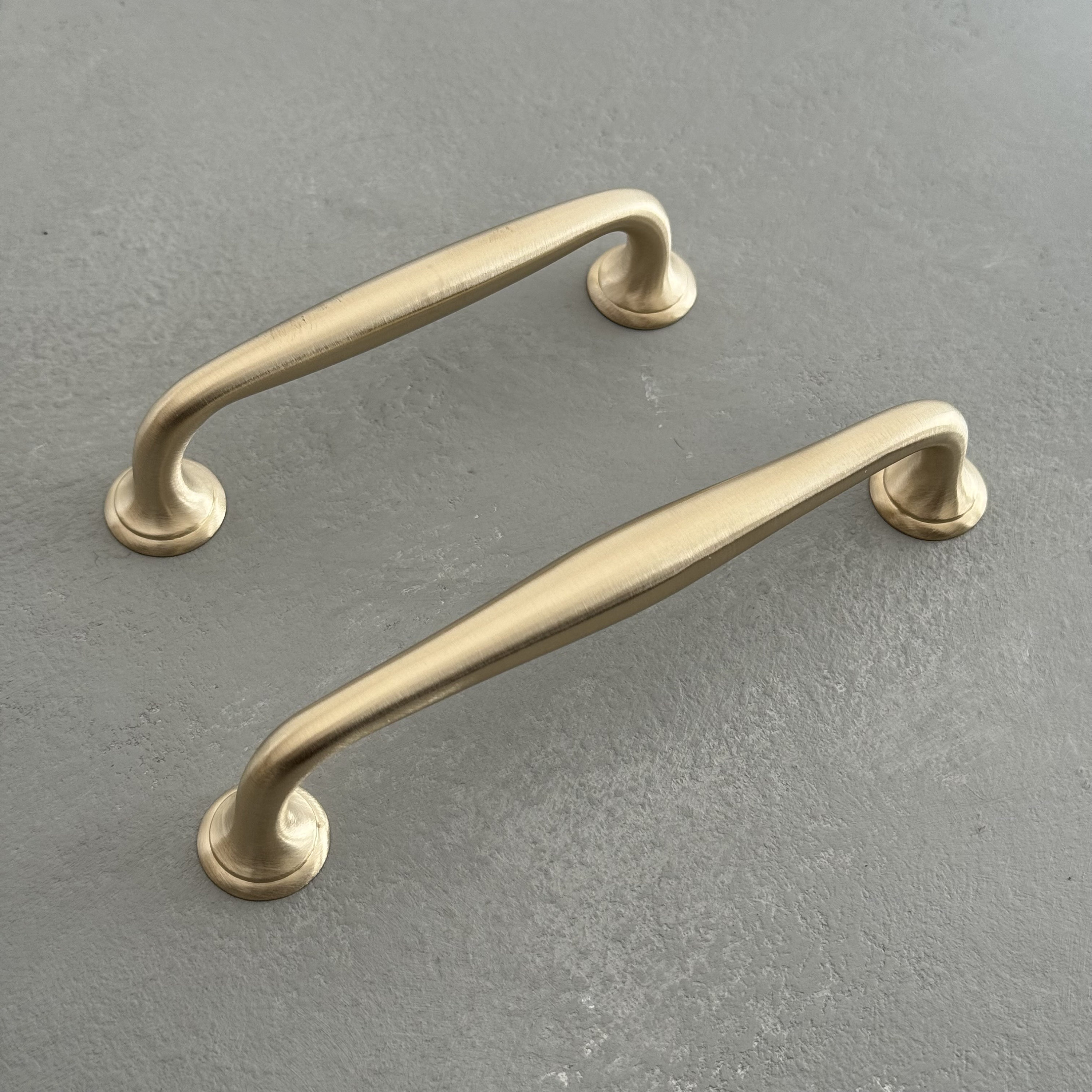 Unlacquered Brass AMBLE Retro Pull Handle for Kitchen Cabinets, Drawers ...