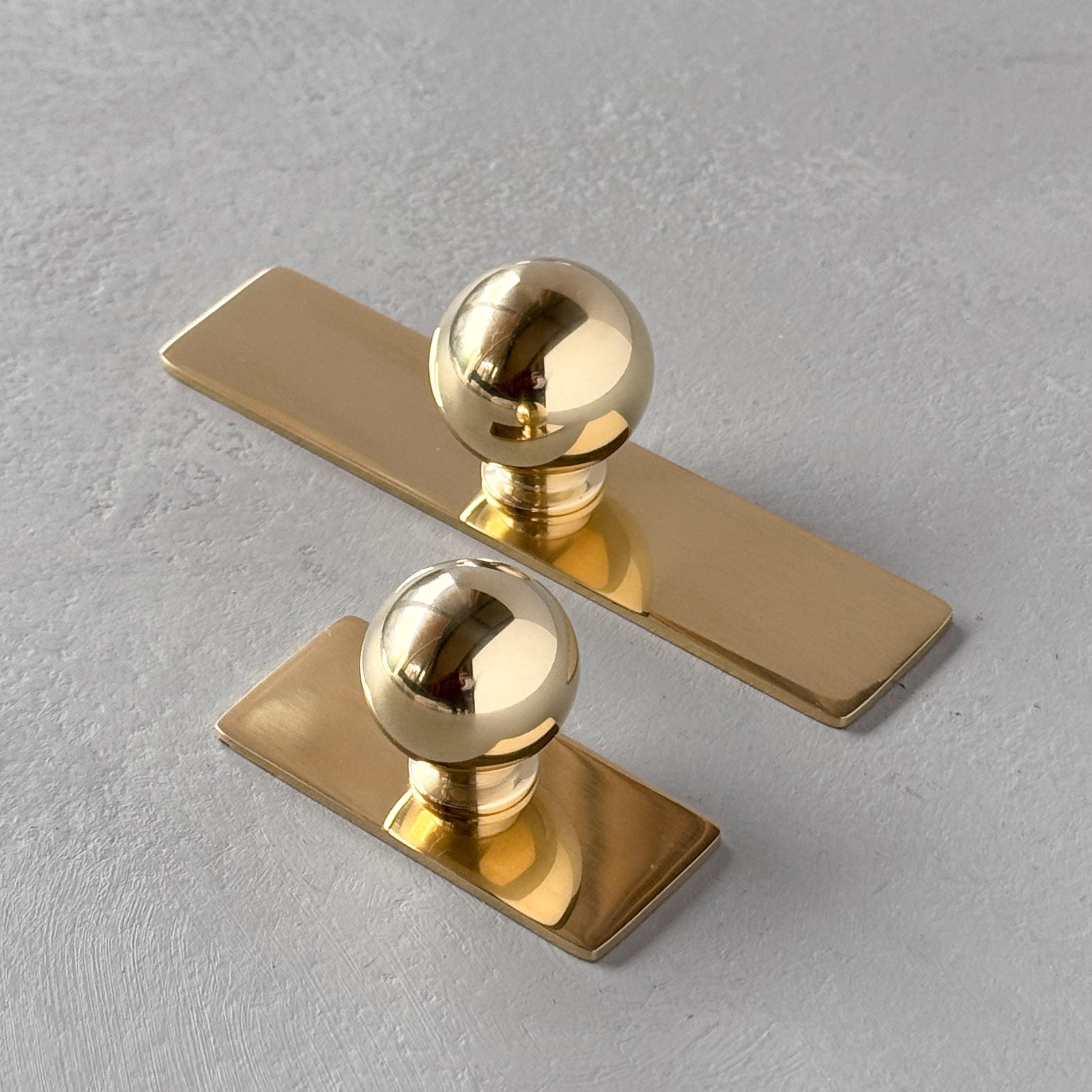 Unlacquered Brass Backplate for Knobs: Vintage Kitchen Cabinet Hardware ...