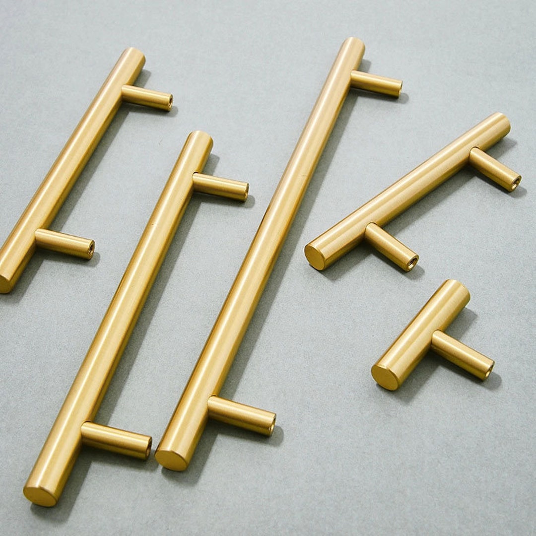 Unlacquered Solid Brass T Bar Handle Kitchen Cabinet Handle High Quality Luxury Handles - Etsy